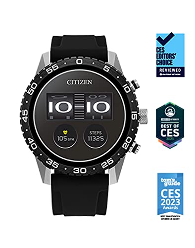 Citizen CZ Smart PQ2 44MM Sport Smartwatch with YouQ App with IBM Watson® AI and NASA research, Wear OS by Google, HR, GPS, Fitness Tracker, Amazon Alexa™, iPhone Android Compatible, IPX6 Rating