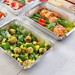 [5 Pack] Heavy Duty Full Size Deep Aluminum Pans Foil Roasting & Steam Table Pan 21x13 inch Deep Chafing Trays for Catering - Disposable Large Pans for Baking, Caterer's, Reheat, Bakeware, Grilling