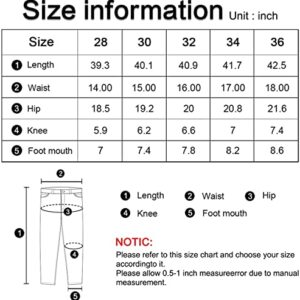 GINGTTO Black Corduroy Pants Men Slim Fit,Flat-Front Casual Pants Business Men Size 36