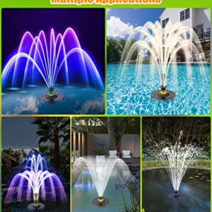 SZMP Floating Pool Fountain 2023 Upgraded, 6W Waterfall Fountain Light Show with 2 Sprinkler Modes, Pond Water Fountain for Above Ground Pool, Pond, Lake, Garden, Outdoor-32.8ft Power Cord & Adapter