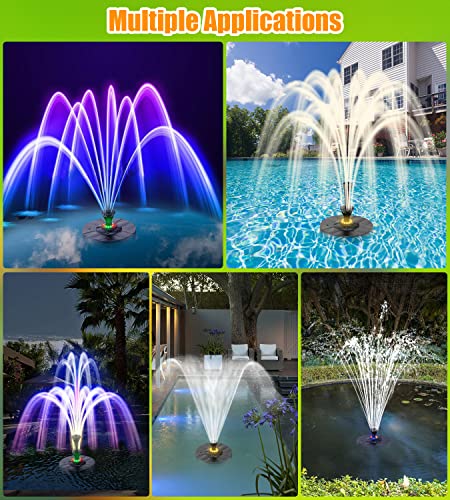 SZMP Floating Pool Fountain 2023 Upgraded, 6W Waterfall Fountain Light Show with 2 Sprinkler Modes, Pond Water Fountain for Above Ground Pool, Pond, Lake, Garden, Outdoor-32.8ft Power Cord & Adapter