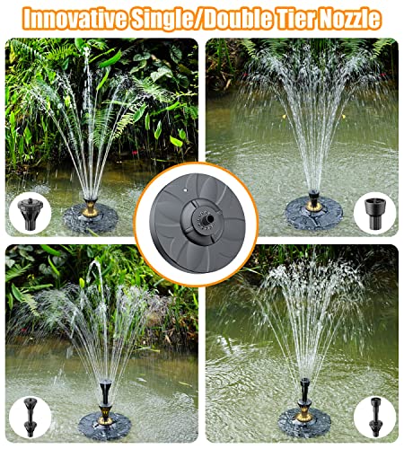 SZMP Floating Pool Fountain 2023 Upgraded, 6W Waterfall Fountain Light Show with 2 Sprinkler Modes, Pond Water Fountain for Above Ground Pool, Pond, Lake, Garden, Outdoor-32.8ft Power Cord & Adapter