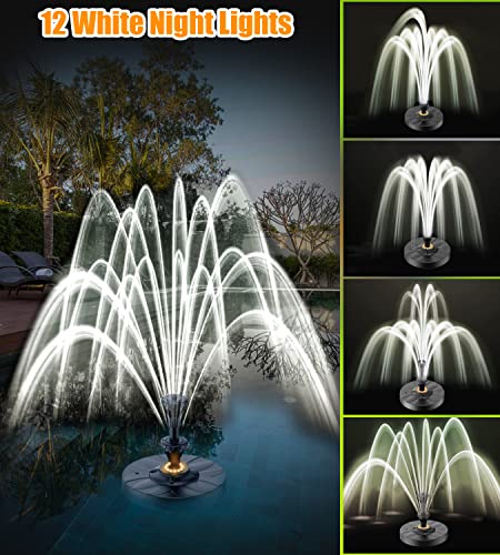 SZMP Floating Pool Fountain 2023 Upgraded, 6W Waterfall Fountain Light Show with 2 Sprinkler Modes, Pond Water Fountain for Above Ground Pool, Pond, Lake, Garden, Outdoor-32.8ft Power Cord & Adapter