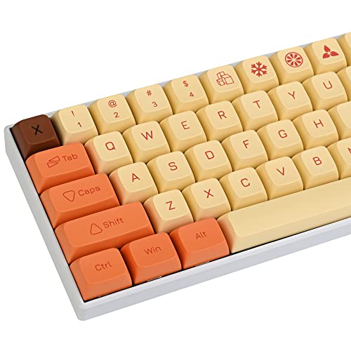 Taeeiancd Keycaps 60 Percent 137 Keys Custom Gaming Keycaps PBT Dye-Sublimation XDA Profile ANSI US Layout for Cherry MX Switches 61 64 68 87 104 108 Mechanical Keyboard (Yellow Lightning)