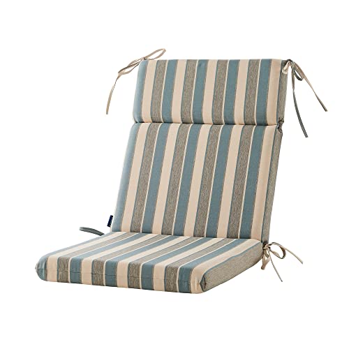 BLISSWALK Outdoor Chair Cushion Bottom and Back，one Piece high Back Adirondack Chair Cushion, Patio Cushions for Bifold Lawn Chair 45.5" x 21", 1 Count,Stripe