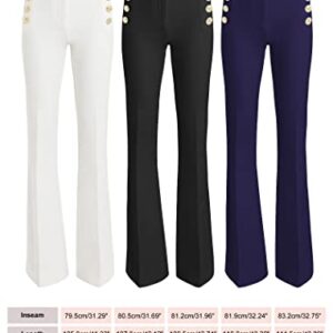 Famulily Bootcut Dress Pants for Women Slim Fit Flared Slack Stretch Pants for Office Ladies White S