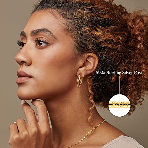 Yesteel Earrings-for-Women - Gold Hoop Earrings for Women Trendy, Chunky Gold Hoops Earrings Hypoallergenic Earrings, Small Hoop Huggie Earrings for Women Stainless Steel Statement Earrings, Birthday Gifts for Women Teen Girls Jewelry