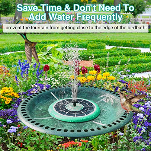 SZMP Solar Fountain 5W Bird Bath Fountains 2023 Upgraded UFO Lights, Solar Powered Fountain Pump with 7 Nozzle & 4 Fixer, 4000 Battery, Solar Fountain Pump for Bird Bath, Garden, Patio, Pond, Outdoor