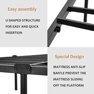 Kilyssa Full Size Bed Frame 18 Inches High, Metal Platform Bed Frames 3500 lbs Heavy Duty Steel Slat Support Easy Assembly Bed Frames Full Noise Free No Box Spring Needed,Black