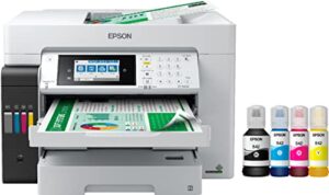 epson ecotank pro et-16600 wide-format all-in-one supertank wireless color inkjet printer, white- print copy scan fax - 4.3" lcd, 25 ppm, 4800 x 1200 dpi, 13 x 19, auto 2-sided printing, 50-sheet adf