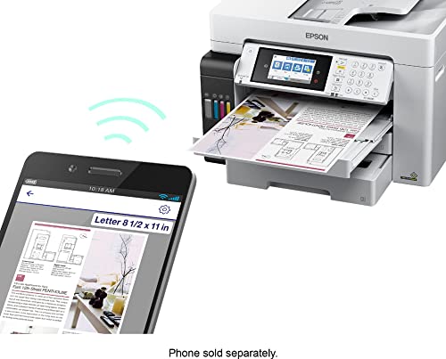 Epson EcoTank Pro ET-16600 Wide-Format All-in-One Supertank Wireless Color Inkjet Printer, White- Print Copy Scan Fax - 4.3" LCD, 25 ppm, 4800 x 1200 dpi, 13 x 19, Auto 2-Sided Printing, 50-Sheet ADF