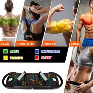 HOTWAVE Ultimate Portable Home Gym with 16 Fitness Accessories,20 in 1 Push Up Board,Resistance Bands with Ab Roller Wheel,Full Body Workout Equipment at Home for Man and Woman