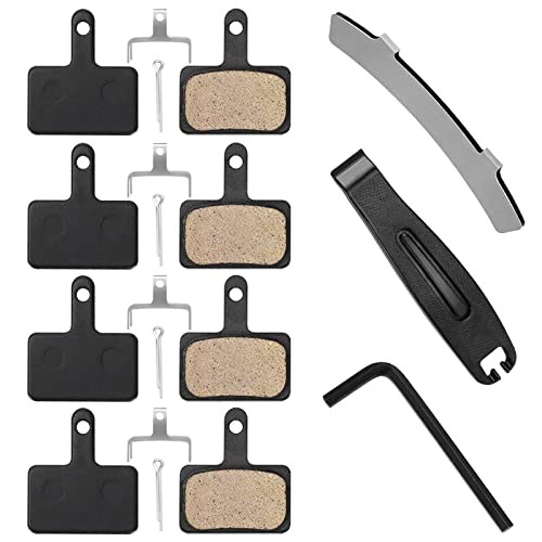 4 Pairs Bike Brake Pads,Bicycle Brake Pads with Installation Tools Compatible with Trp Tektro Shimano Brake Pads MT200 M355 M446 M315 M365,MTB Bike Disc Brake Pads Compatible with Ebike Brake Pads