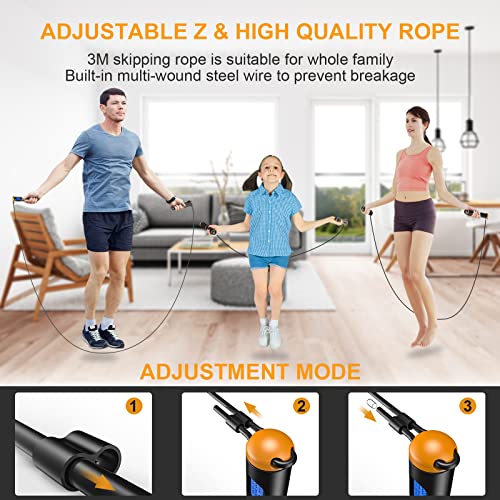 Smart Jump Rope, Multifun Speed Skipping Rope with Calorie Counter