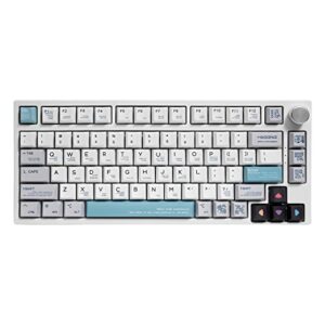 gk gamakay tk75 75% mute mechanical keyboard with knob control, hot swap rgb bluetooth 5.0/2.4ghz wireless/usb-c wired pbt cherry profile keycaps silent gaming keyboard (gamakay pegasus switch)