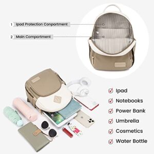 LOVEVOOK Mini Backpack Purse for Women, Small Fashion Backpack, Lightweight Cute Daypack for Travel Dating Khaki-Cream