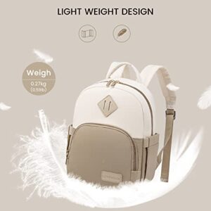 LOVEVOOK Mini Backpack Purse for Women, Small Fashion Backpack, Lightweight Cute Daypack for Travel Dating Khaki-Cream