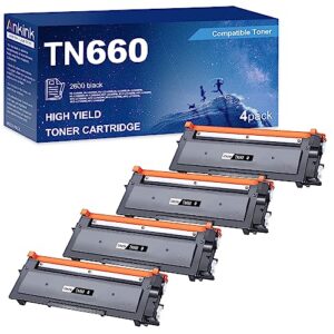 ankink high yield tn660 tn630 black toner cartridge replacement for brother tn-660 630 to use with mfc-l2700dw l2720dw l2740dw hl-l2300d l2320d l2360dw l2380dw dcp-l2540dw laserjet printer（4 pack）