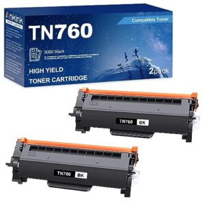 ankink tn760 tn730 high yield toner cartridge replacement for brother tn-760 730 for hl-l2350dw hl-l2395dw hl-l2390dw hl-l2370dw mfc-l2750dw mfc-l2710dw mfc-l2730dw dcp-l2550dw laser printer,2 black