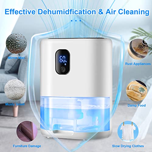 Dehumidifiers, Closet Dehumidifier,small dehumidifiers Up to 2000 sq.ft(1000ml Water Tank),Dehumidifiers for Home Quiet with Auto Shut Off, Portable Air Dehumidifiers for Bedroom, Bathroom, RV, Closet