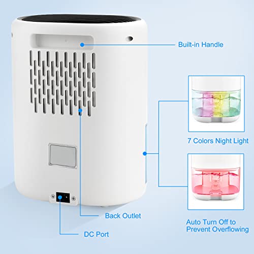 Dehumidifiers, Closet Dehumidifier,small dehumidifiers Up to 2000 sq.ft(1000ml Water Tank),Dehumidifiers for Home Quiet with Auto Shut Off, Portable Air Dehumidifiers for Bedroom, Bathroom, RV, Closet