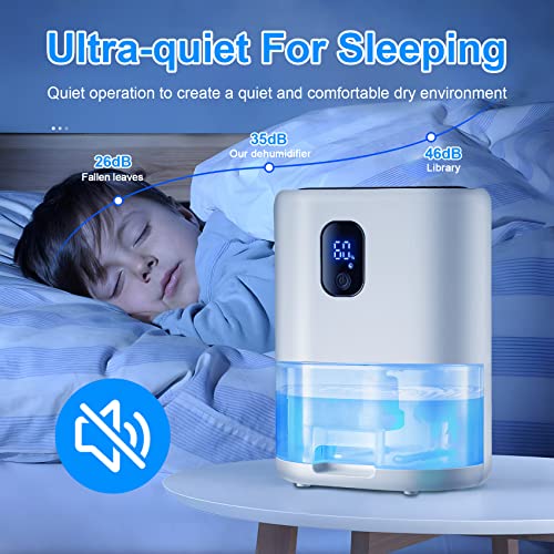 Dehumidifiers, Closet Dehumidifier,small dehumidifiers Up to 2000 sq.ft(1000ml Water Tank),Dehumidifiers for Home Quiet with Auto Shut Off, Portable Air Dehumidifiers for Bedroom, Bathroom, RV, Closet