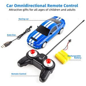 BDTCTK Remote Control 1/24 Ford Mustang Shelby GT500 RC Model Car, Toys for Kids and Adults Blue