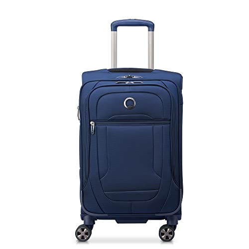 DELSEY Paris Helium DLX Softside Expandable Luggage with Spinner Wheels, Navy Blue, Carry on 20 Inch