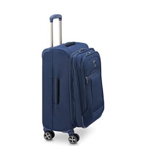 DELSEY Paris Helium DLX Softside Expandable Luggage with Spinner Wheels, Navy Blue, Carry on 20 Inch