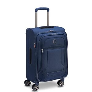 DELSEY Paris Helium DLX Softside Expandable Luggage with Spinner Wheels, Navy Blue, Carry on 20 Inch