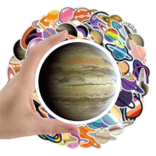 Space Planet Stickers Pack, Galaxy Stickers 60PCS Cute Space Stickers for Kids Teens Adults Glueewee Waterproof Vinyl Stickers for Water Bottles Laptop Scrapbook Journal