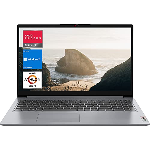 Lenovo Ideapad 1 Laptop, 15.6" HD Screen, AMD Athlon Silver 3050U, 8GB RAM, 256GB PCIe SSD + 128GB eMMC, Webcam, HDMI, Type-C, Wi-Fi 6, Media Card Reader, Windows 11 Home