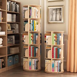 5 Tier 360° Rotating Stackable Shelves Bookshelf Organizer 360 Display Rotating Bookshelf Wood Book Shelf Organizer for Bedroom, Living Room, Study Room - Intexca