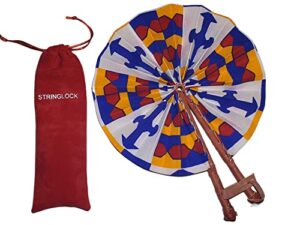 african fabric folding fan/church fan/ankara fan/leather folding fan/wedding fan/sport fan/multicolor african fan/pouch included!