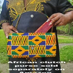 African Fabric Folding Fan/Church fan/Ankara fan/Leather folding fan/Wedding fan/Sport fan/Red African fan/Pouch Included!