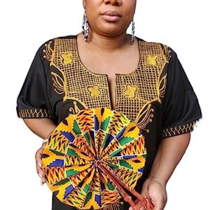 African Fabric Folding Fan/Church fan/Ankara fan/Leather fold fan/Wedding fan/Sport fan/Multicolor African fan/Pouch Included!