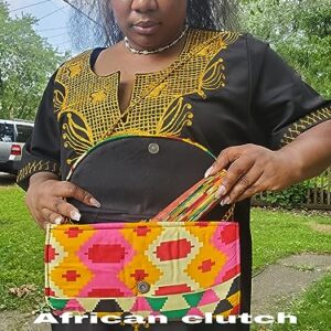 African Fabric Folding Fan/Church fan/Ankara fan/Leather folding fan/Wedding fan/Sport fan/Multicolor African fan/Pouch Included!