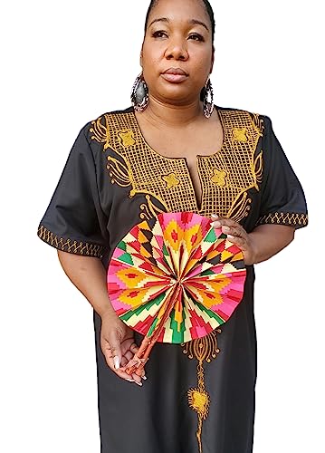 African Fabric Folding Fan/Church fan/Ankara fan/Leather folding fan/Wedding fan/Sport fan/Multicolor African fan/Pouch Included!