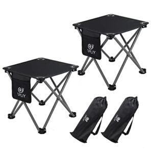 opliy camping stool 2 pack,13.5 inch portable folding stool for outdoor gardening and beach hiking fishing,foot stool with carry bag (black)