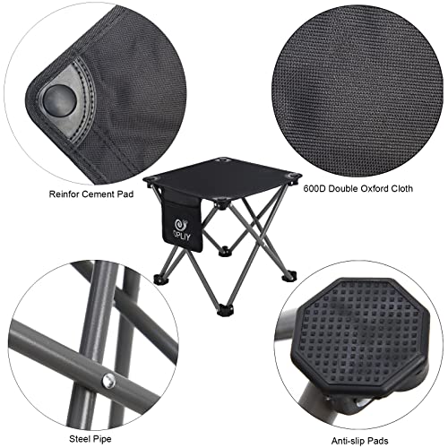 Opliy Camping Stool 2 Pack,13.5 Inch Portable Folding Stool for Outdoor Gardening and Beach Hiking Fishing,Foot Stool with Carry Bag (Black)