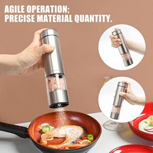 Electric Pepper Grinder，Electric Salt Grinder, adjustable coarseness, LED light, one hand automatic operation, dust cap (Single(1pc))