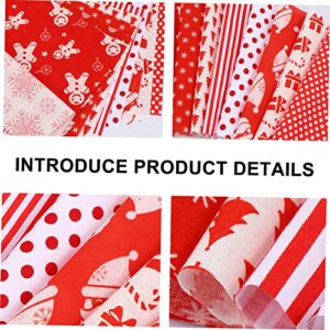 Ciieeo 60 pcs for Xmas Bag Red Bundle Doll Scraps Cloth Patchwork Floral Fat Christmas Wreath Pre-Cut Printed Sewing Supplies Dress Crafting Quarters Quilting Fabrics Multi-Color Craft