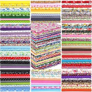 300 pcs 4" x 4" (10 cm x 10 cm) precut cotton craft fabric bundle squares floral patterns sewing quarters bundle quilting fabric diy material for sewing fabric scraps squares sheets patchwork for kids