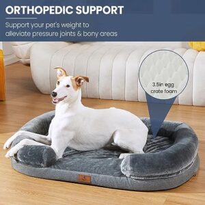 Yiruka Dog Beds for Medium Dogs, Washable Dog Bed with Removable Cover, Orthopedic Dog Bed with Egg-Crate Foam, Waterproof Dog Bed Nonskid Bottom, Pet Bed Medium Dog Bed