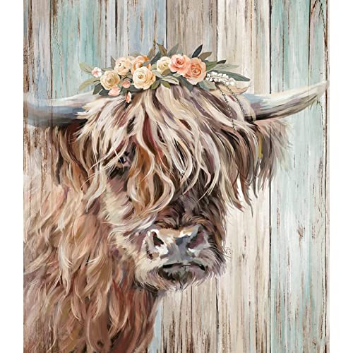 weharnc Paint by Number for Adults Cow-Paint by Numbers for Adults Beginner, Cow Paint by Numbers for Gift Home Wall Decor (Cow,16 x 20 inch)