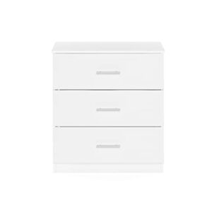 Furinno Tidur Simple Design Dresser, 3-Drawer Handle, Solid White