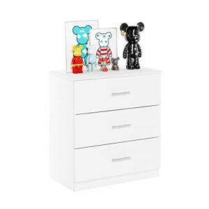 Furinno Tidur Simple Design Dresser, 3-Drawer Handle, Solid White