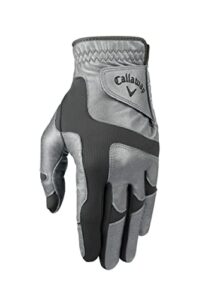 callaway unisex adult standard golf glove, silver/charcoal, men's one size fits most us