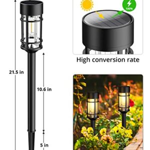 ILANCK Solar Pathway Lights 8 Pack, Bright Solar Lights Outdoor Waterproof IP65, LED Solar Garden Lights Metal Landscape Lighting for Yard, Lawn, Driveway…