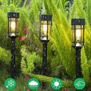 ILANCK Solar Pathway Lights 8 Pack, Bright Solar Lights Outdoor Waterproof IP65, LED Solar Garden Lights Metal Landscape Lighting for Yard, Lawn, Driveway…